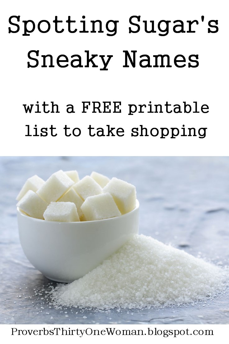Spotting Sugar's Sneaky Names - with a FREE Printable List to Take ...