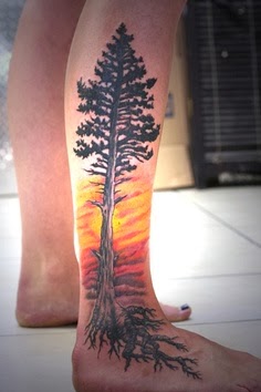 My Tattoos Hub: Full tree tattoo on leg