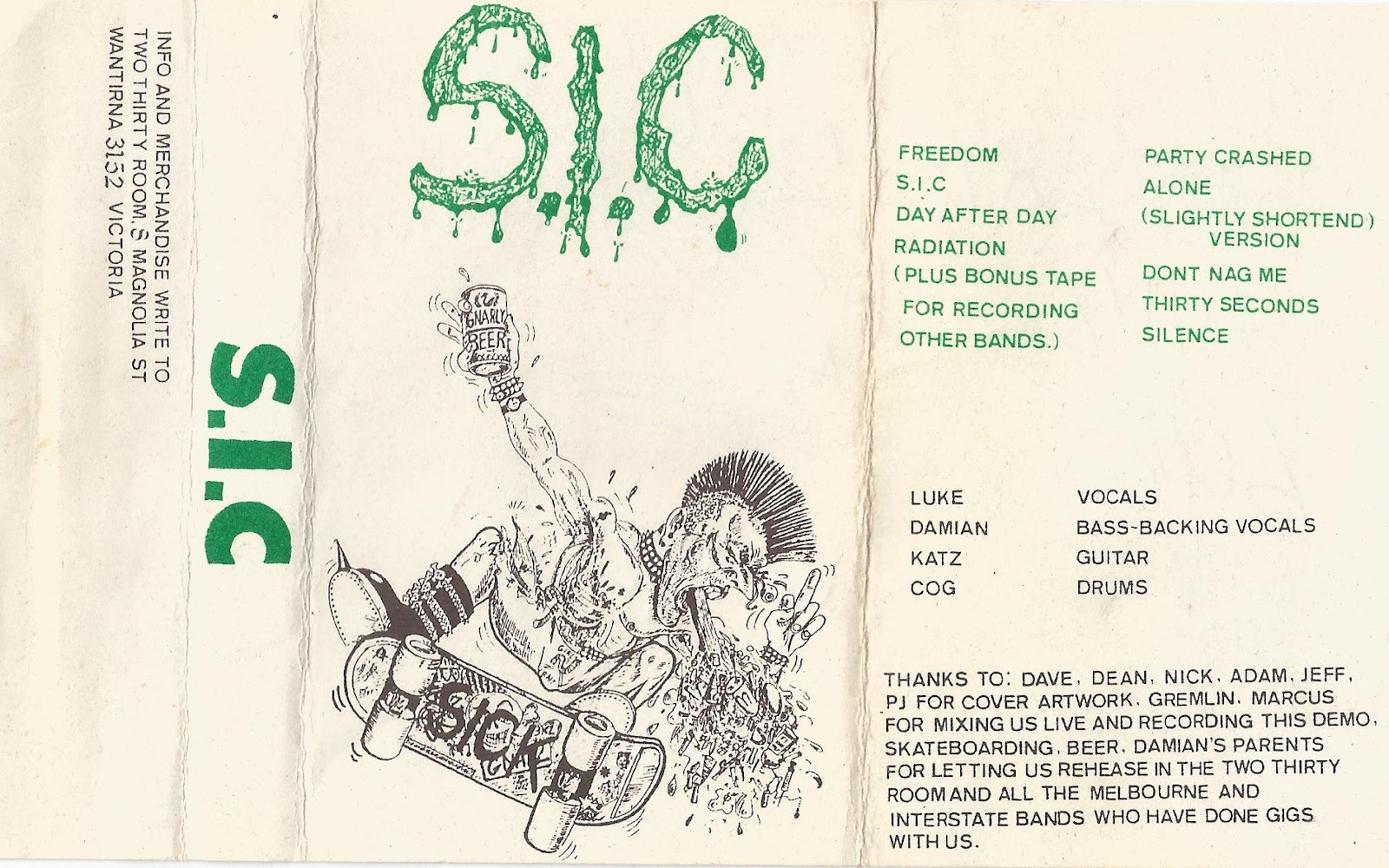My Old Records: S.I.C. - Demo 1987 [Aus]