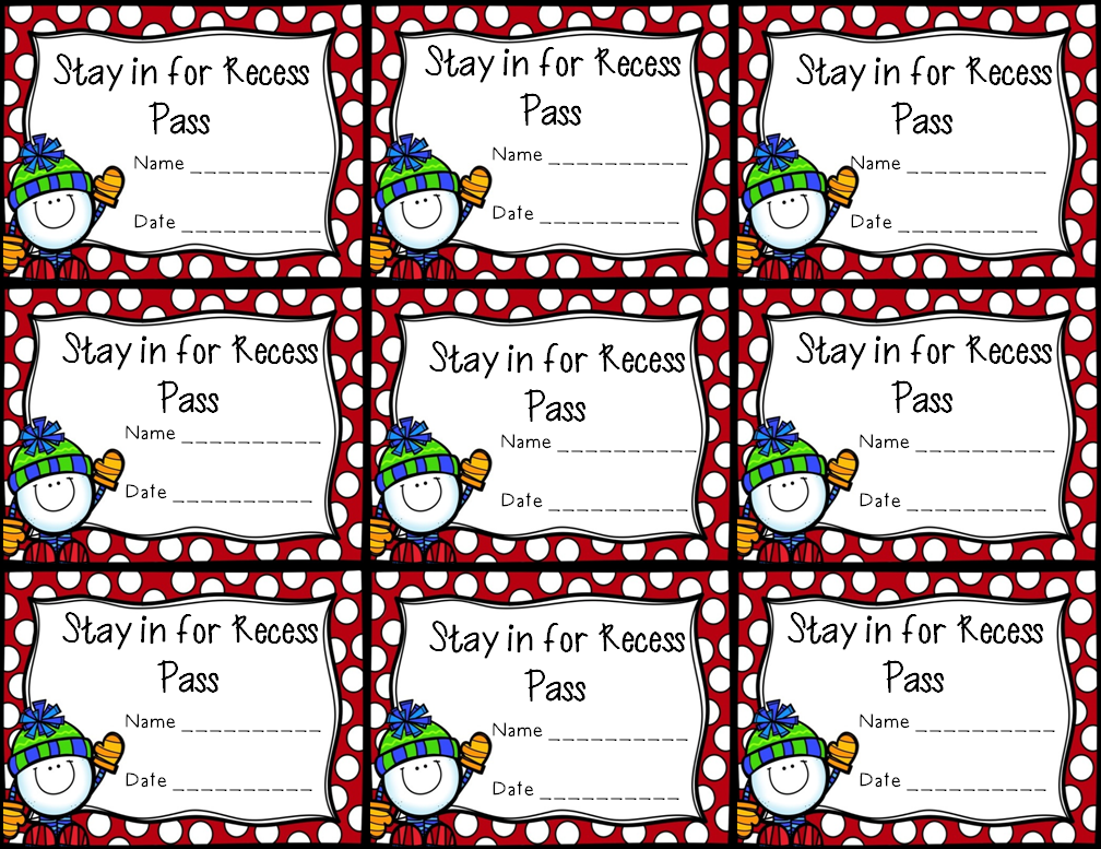 Guide~Teach~Inspire: Currently January and Recess Pass Freebie