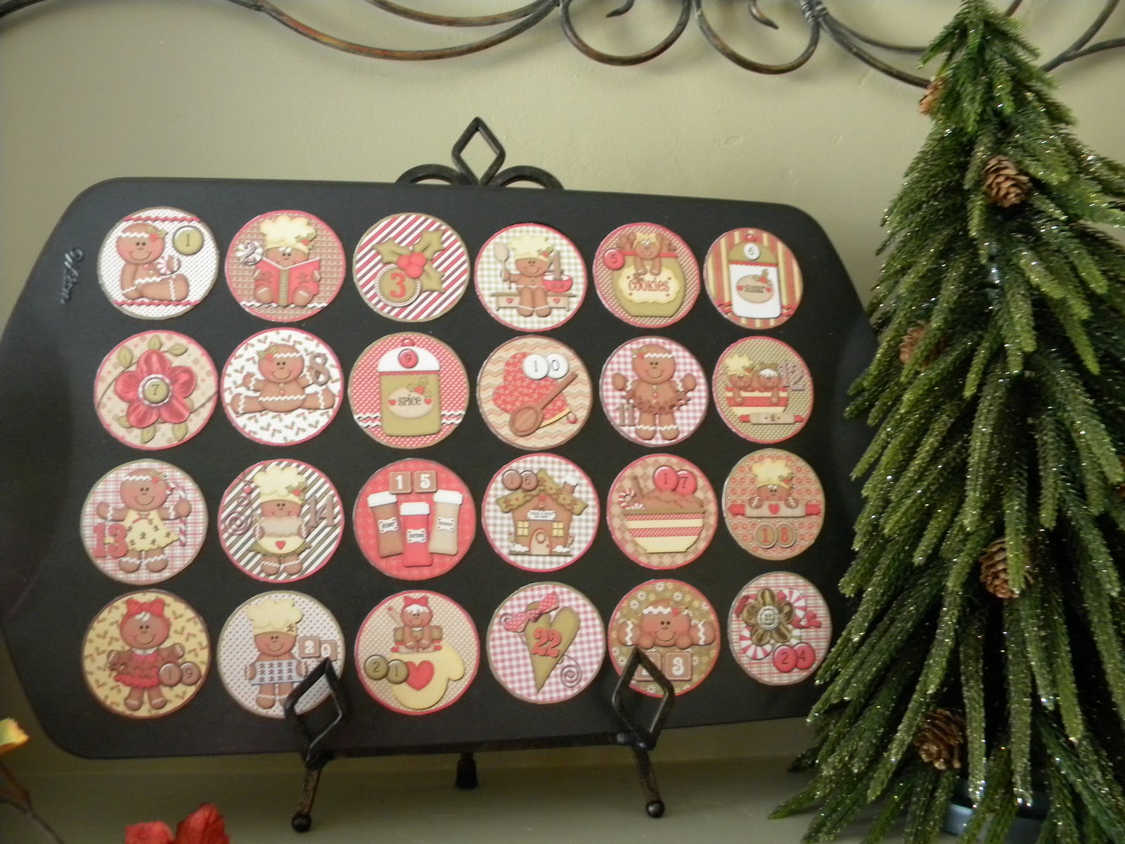 FlipChick Designs: Muffin Tin Gingerbread Advent Calendar