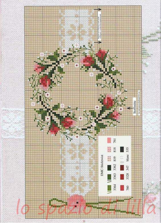 lo spazio di lilla: Schemi a punto croce...Splendidi motivi floreali ...