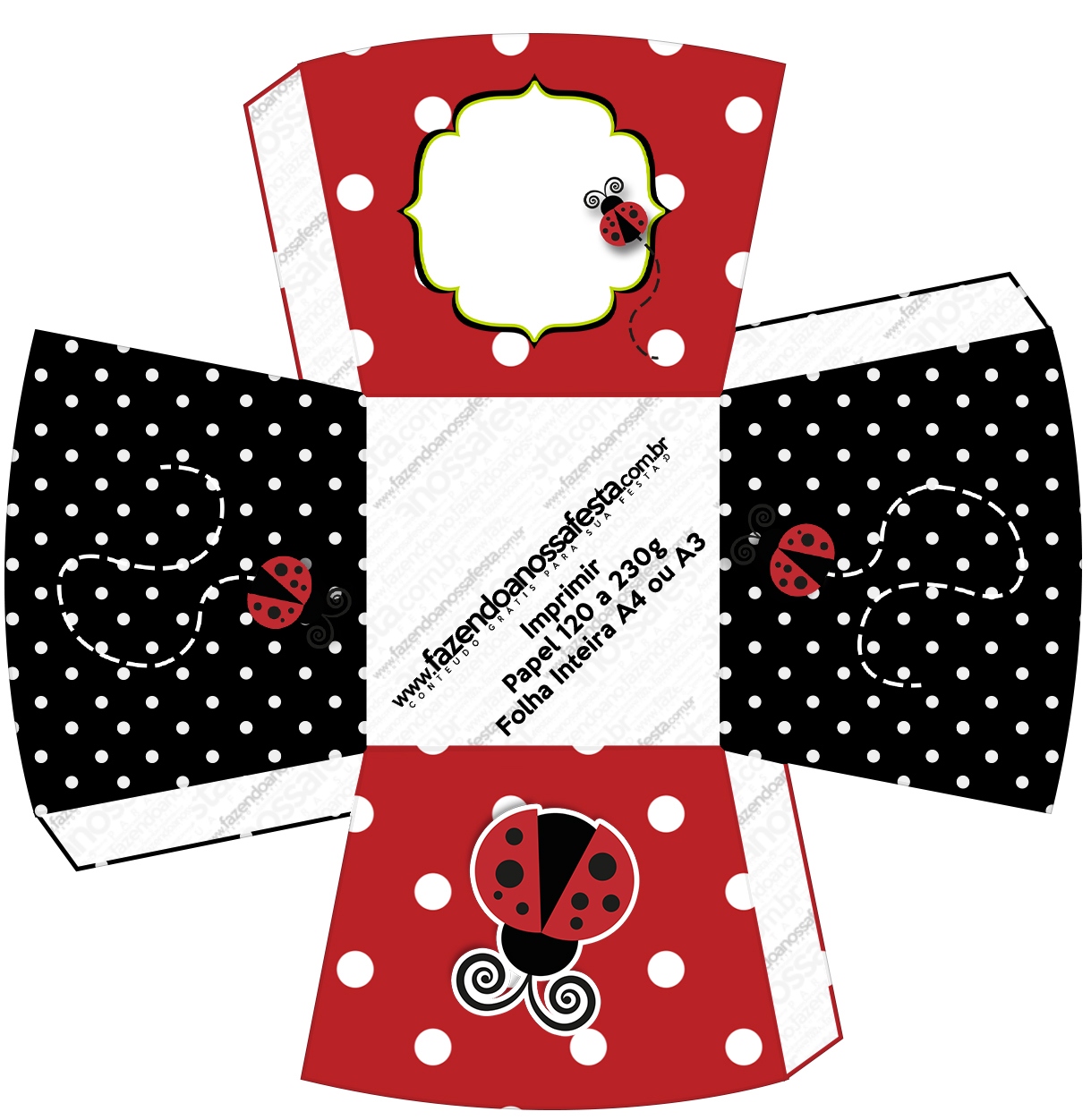 Ladybug Party: Free Printable Boxes. | Oh My Quinceaneras!