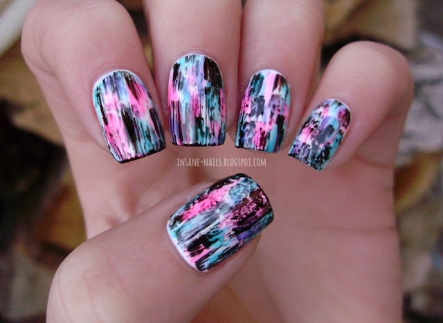 Matching Manicures - Distressed nail art - insane4nails