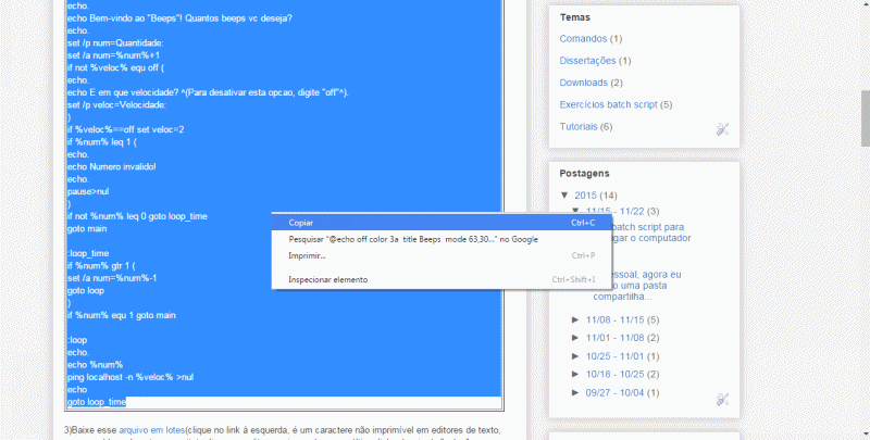 Programação em Linguagem Batch: 2015-11-15