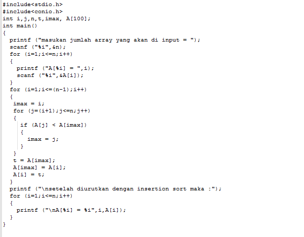 penjelasan notasi algoritma: SORTING DALAM BAHASA C DI PEMROGRAMAN