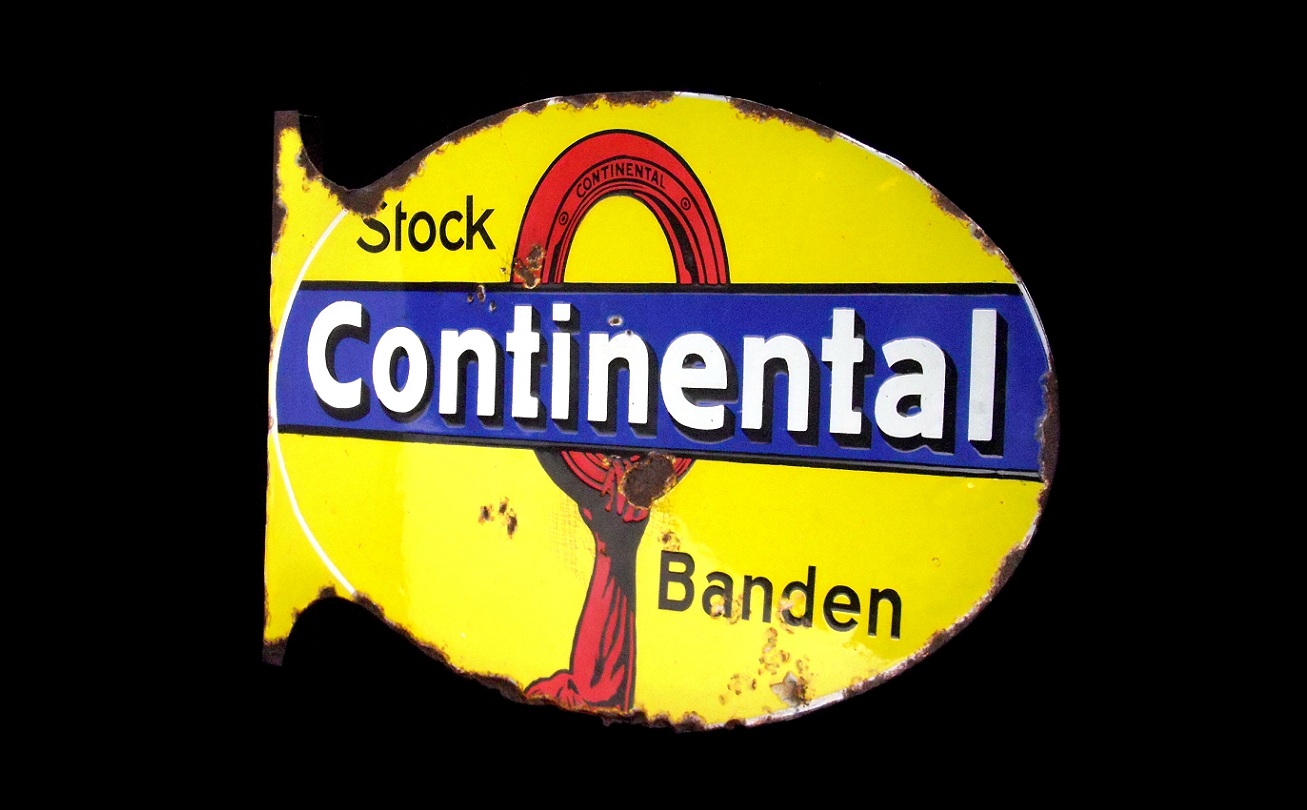 PATINA ANTIK: CONTINENTAL TYRES ENAMEL SIGN