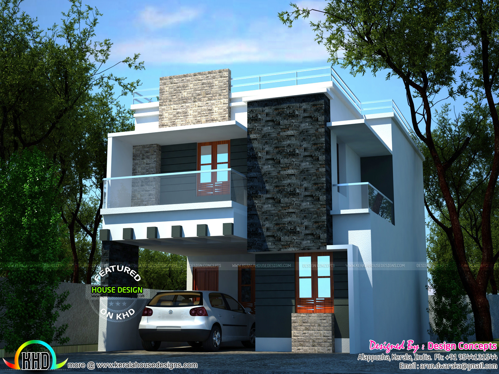 Two different views of a Beautiful double storied house - Kerala Home ...