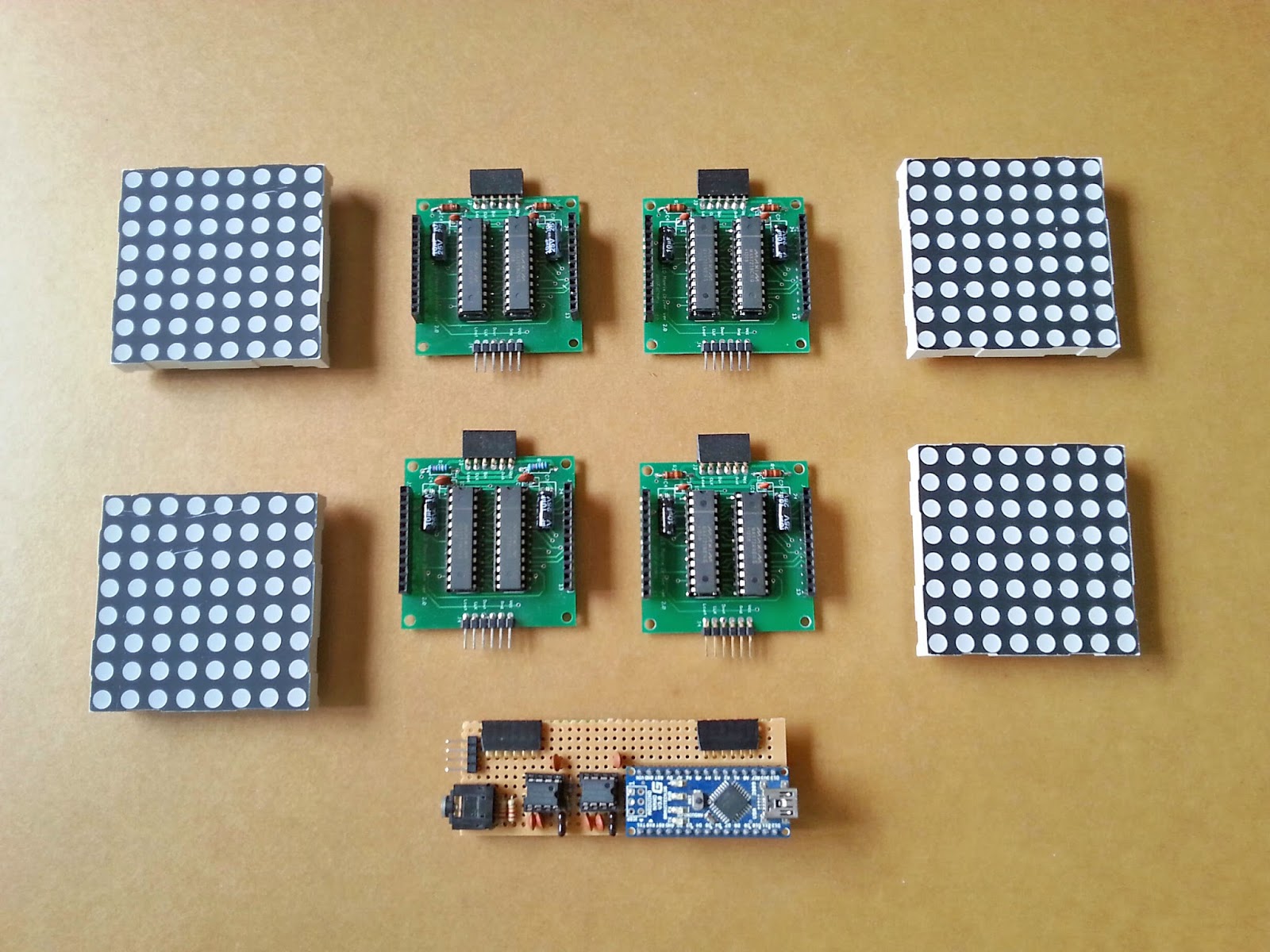 Jollifactory Arduino Based Bi Color Led Matrix Audio Spectrum Visualizer