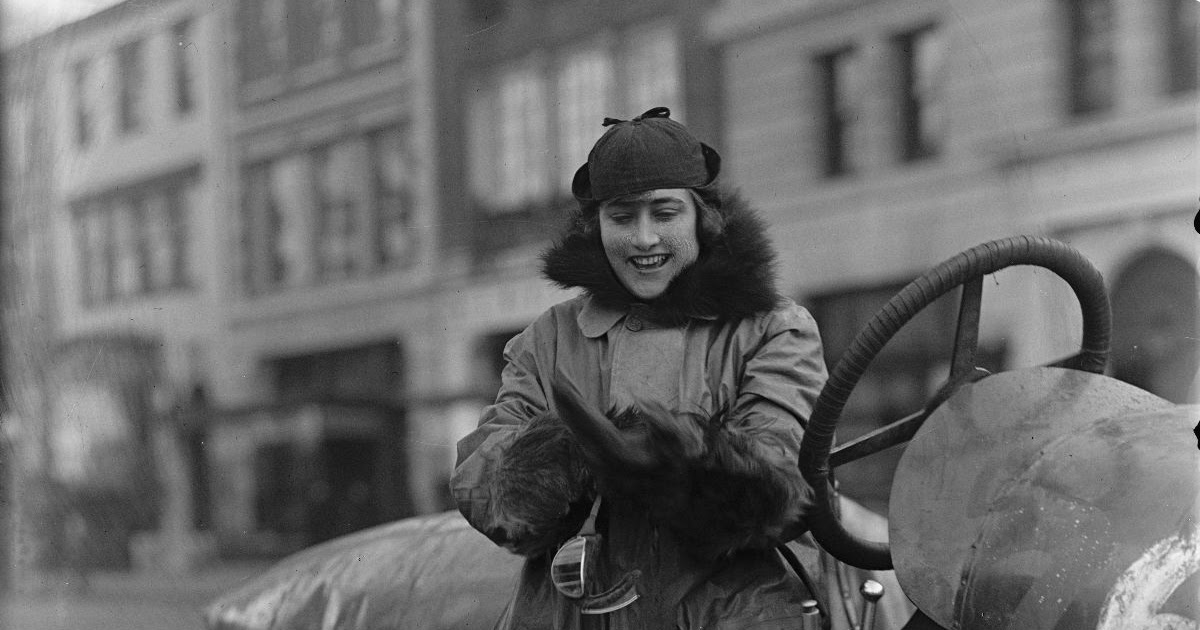 Miss Elinor Blevins Posing With Her Race Car, circa 1915 ~ Vintage Everyday
