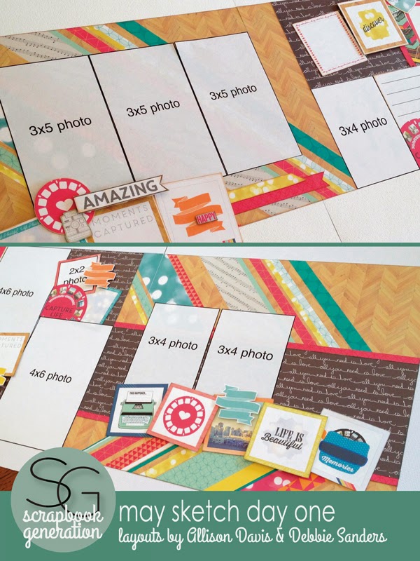 SCRAPBOOK GENERATION: May Sketch Day One layouts...