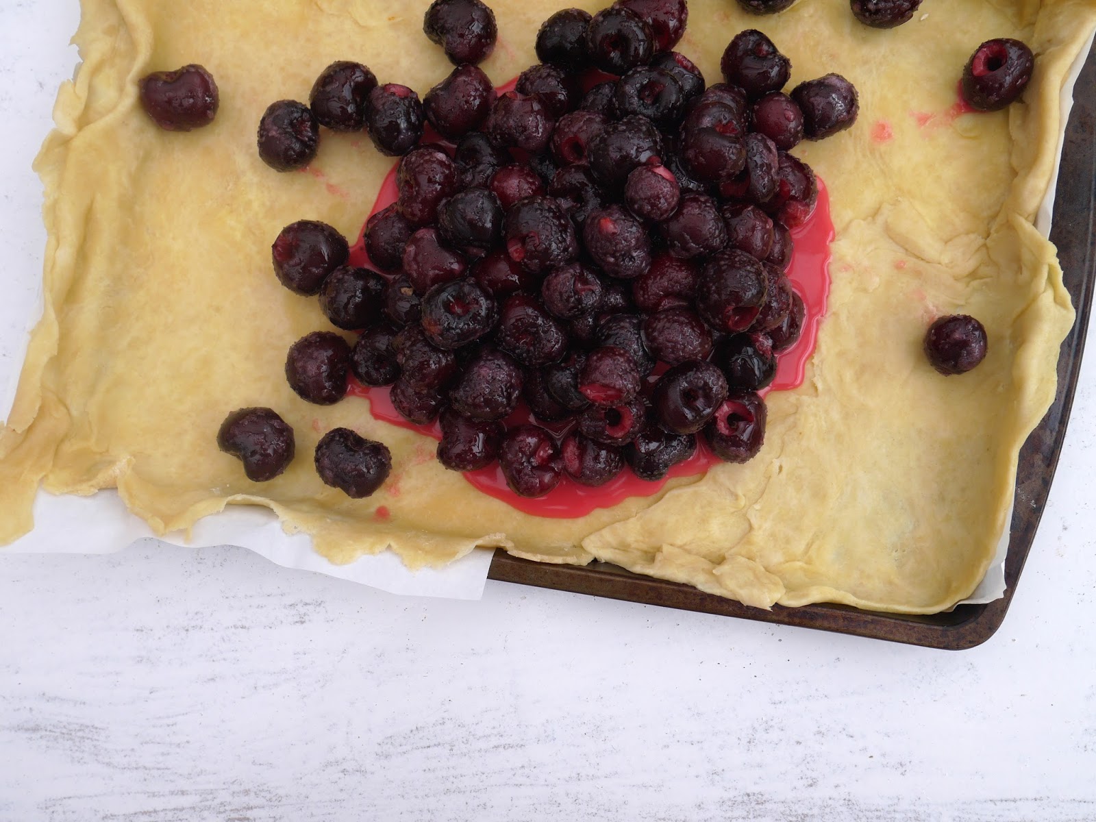 This Muslim Girl Bakes: Cherry Slab Pie Bars.