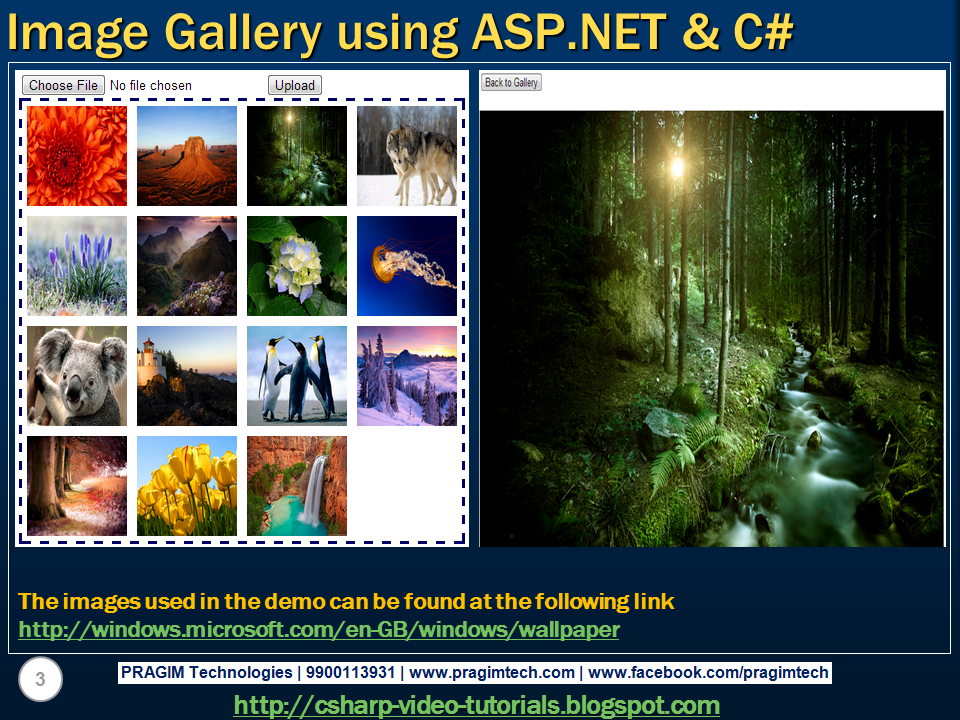 Sql server, .net and c# video tutorial: Part 140 - Image Gallery - ASP.NET & C#