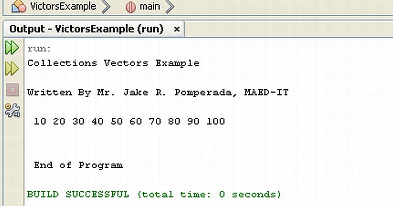 Free Programming Source Codes and Computer Programming Tutorials: Vector Collection in Java