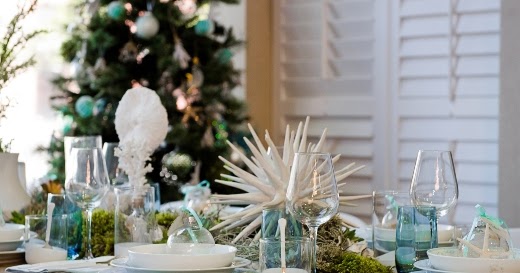 Seaside Coastal Christmas Table Idea