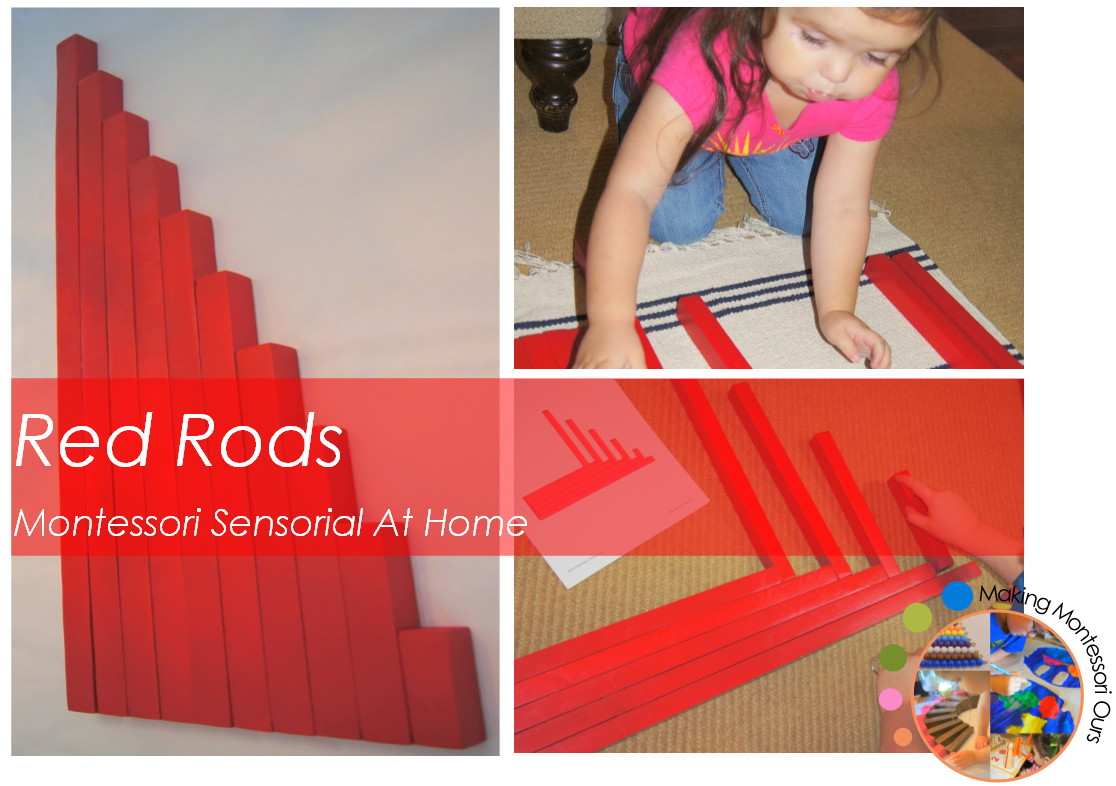 DIY Red Rods, Montessori Sensorial At Home - "Making Montessori Ours"
