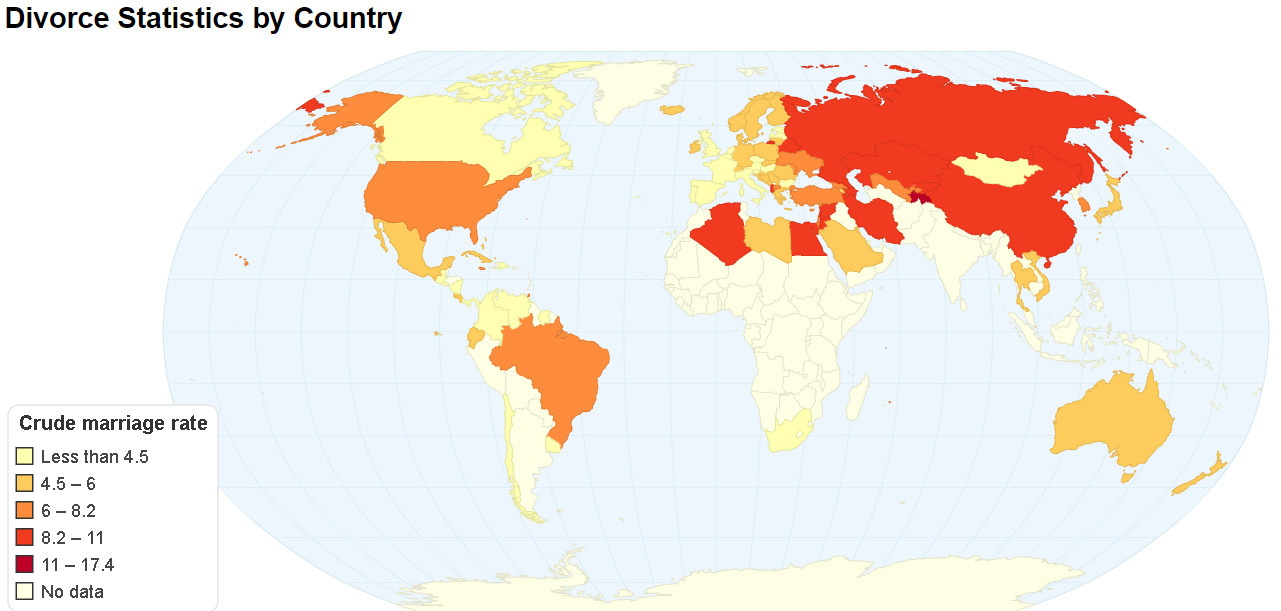 Divorce Rates By State Map - Map