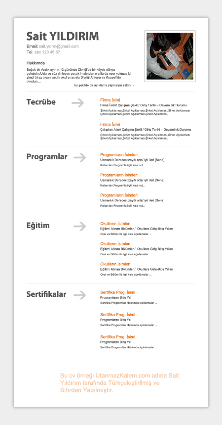 Mini Notlar: Cv örnekleri Cv resimleri Sivi örneği Türkçe cv örnekleri ...