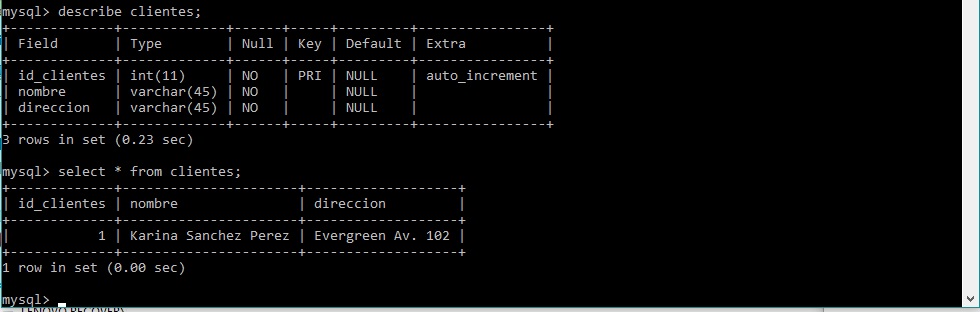 ADMINISTRACION DE BASE DE DATOS: PRACTICA DE COMANDOS EN MySQL