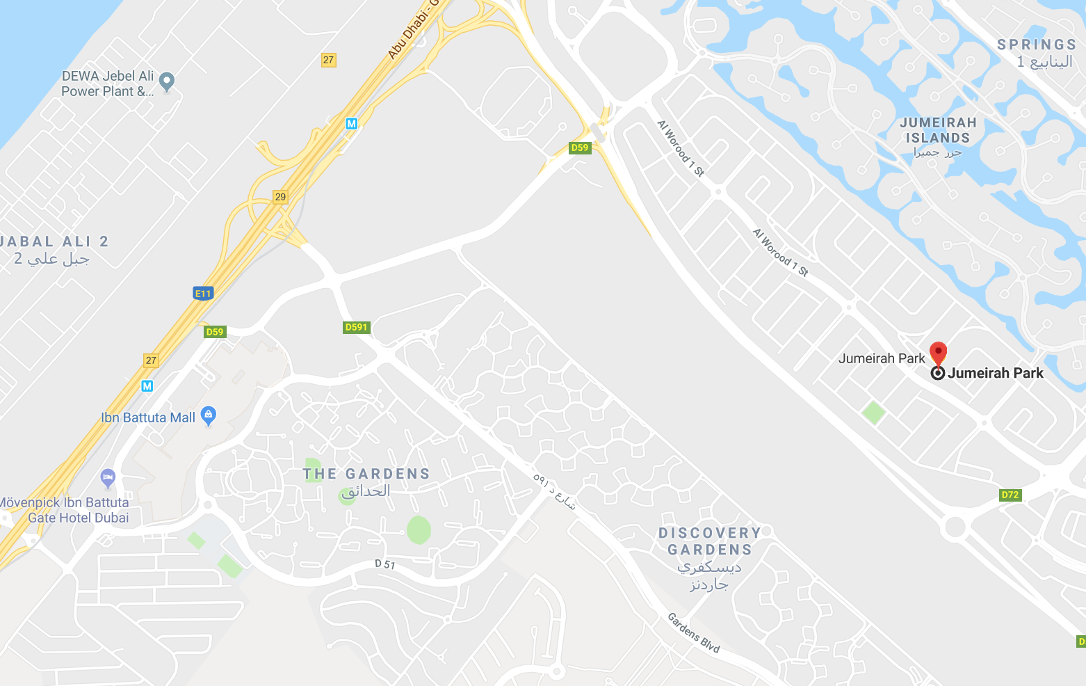 Location Map - Jumeirah Park Dubai