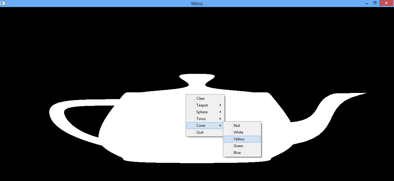 Opengl Projects Opengl Glut Create Menu Example