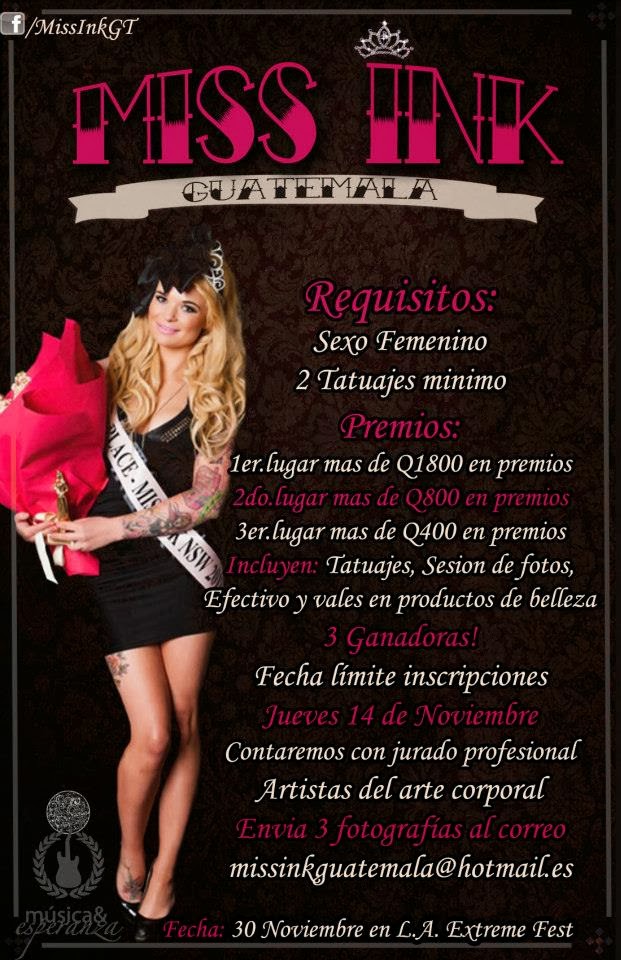 Industria Musical - Guatemala: Miss Ink Guatemala