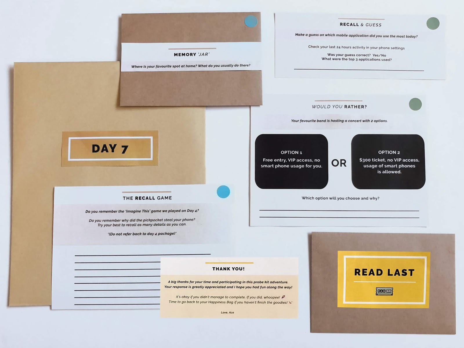 Design Lab: A Cultural Probe Kit | Ace's Design Research Log