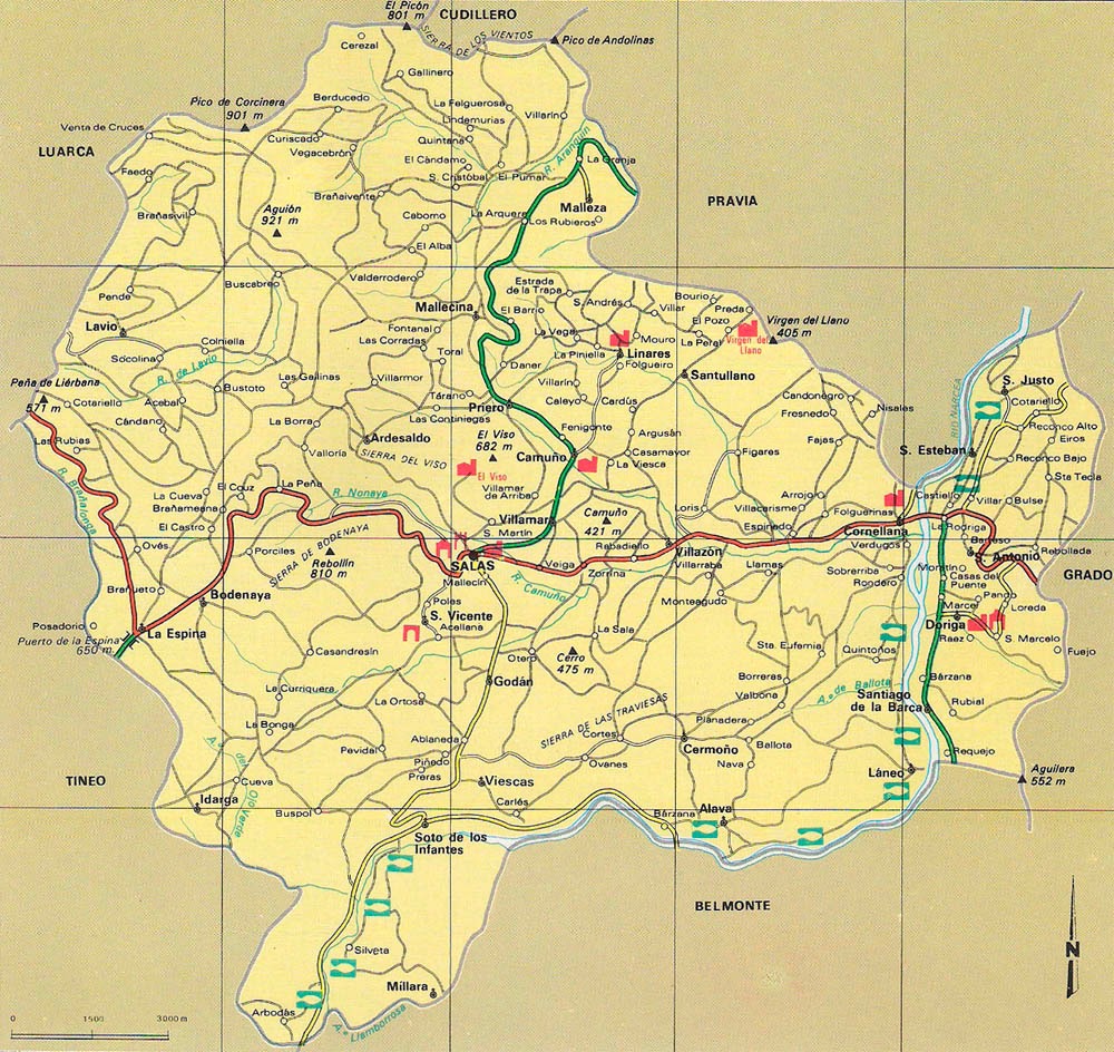 Mapa del Concejo de Salas | Así ye Asturias