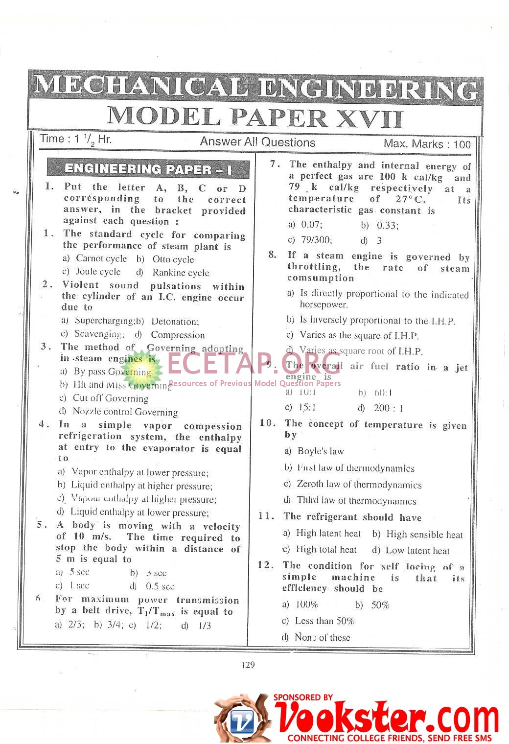 ECETAP - 2016, Previous, Model Papers, Question Papers EEE,ECE,SCE ...