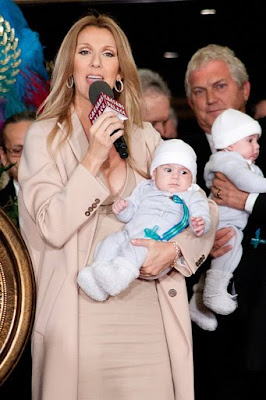 CELINE DION POSES WITH NEW TWIN BABIES