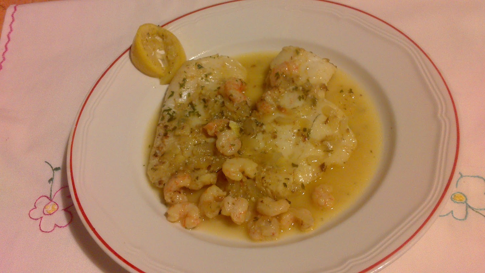 Las recetas de Carmen Ramos..Cocina Mariposa: LIMANDA CON GAMBAS Y ...