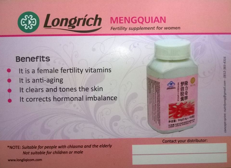 LONGRICH MENGQIAN - FEMALE FERTILITY SUPPLEMENT - Longrich Grace