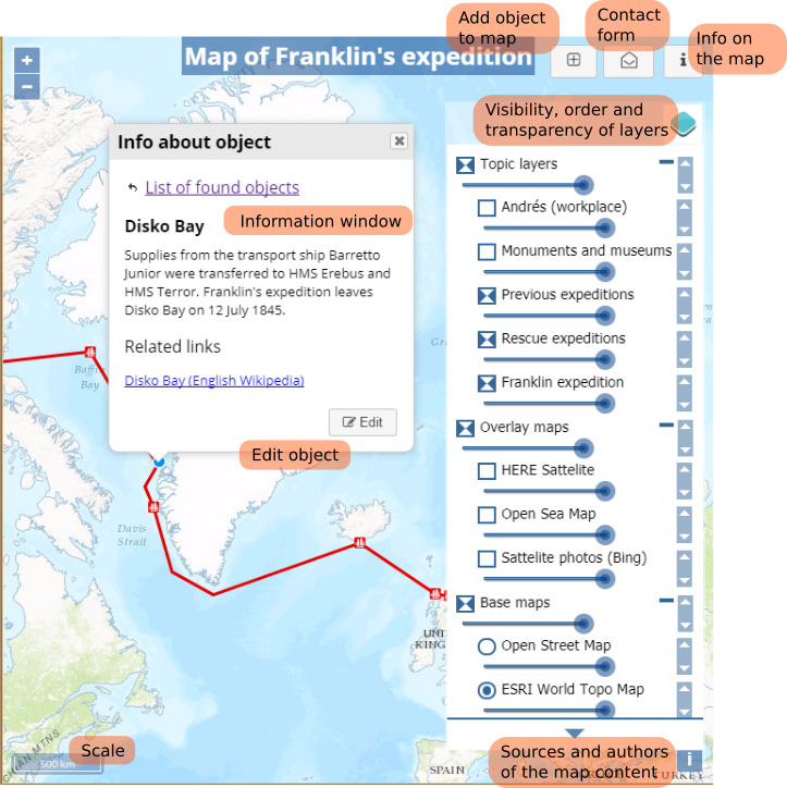 Franklinova expedice: Franklin Expedition Interactive Web Map