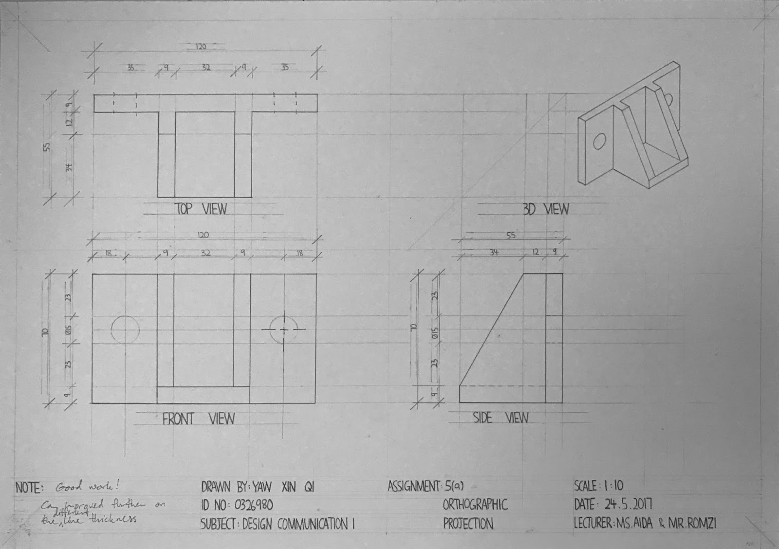 Design Communication I - Assignment 5: Orthographic Projection