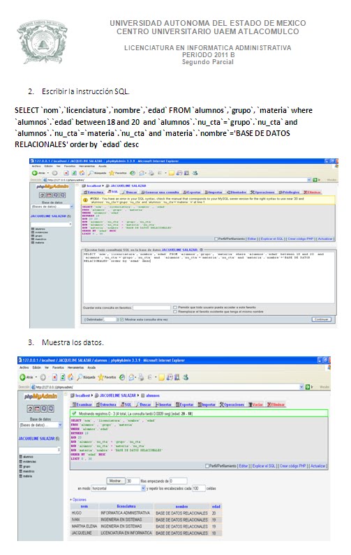 BASE DE DATOS: TAREA SENTENCIA SQL