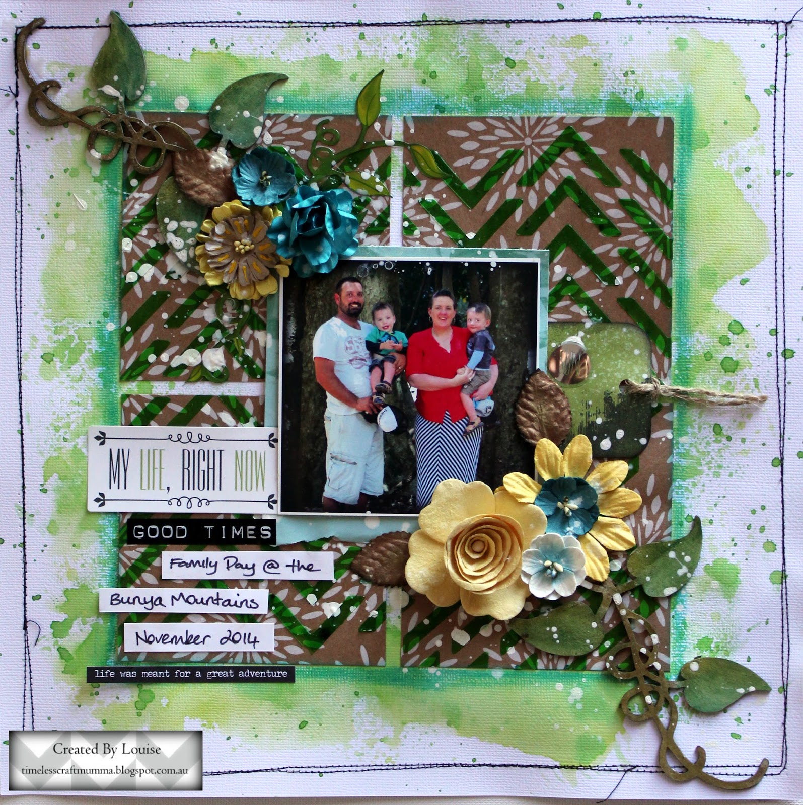 A2Z Scraplets: My Life Right Now - Scrapbook layout by Louise