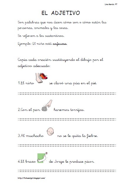Adjetivos Primer Grado Para Imprimir Fichas Para Trabajar Los