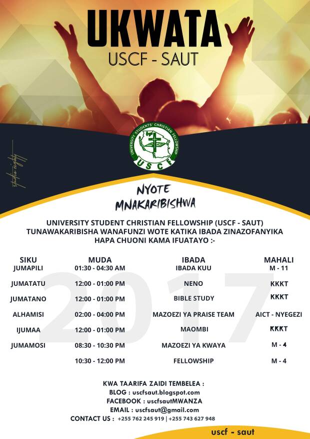 UNIVERSITY STUDENT CHRISTIAN FELLOWSHIP(USCF -SAUT) UKWATA ~ UNIVERSITY ...