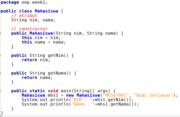 Class Object Constructor Dan Package