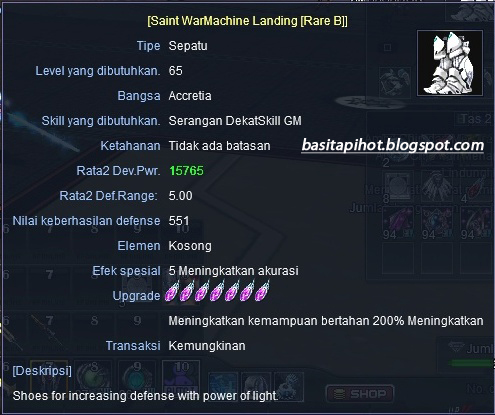 Basi-tapi-HOT !!!!: RF : Armor Accretia Level 65 + 7 Favor