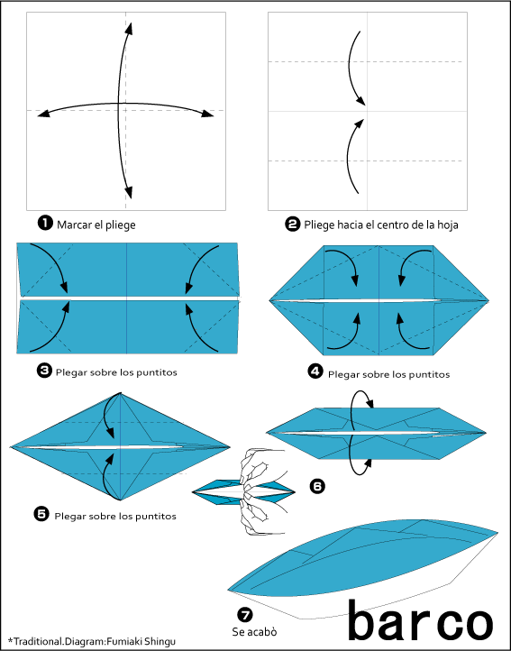 Manualidades a Mano: Barco Origami