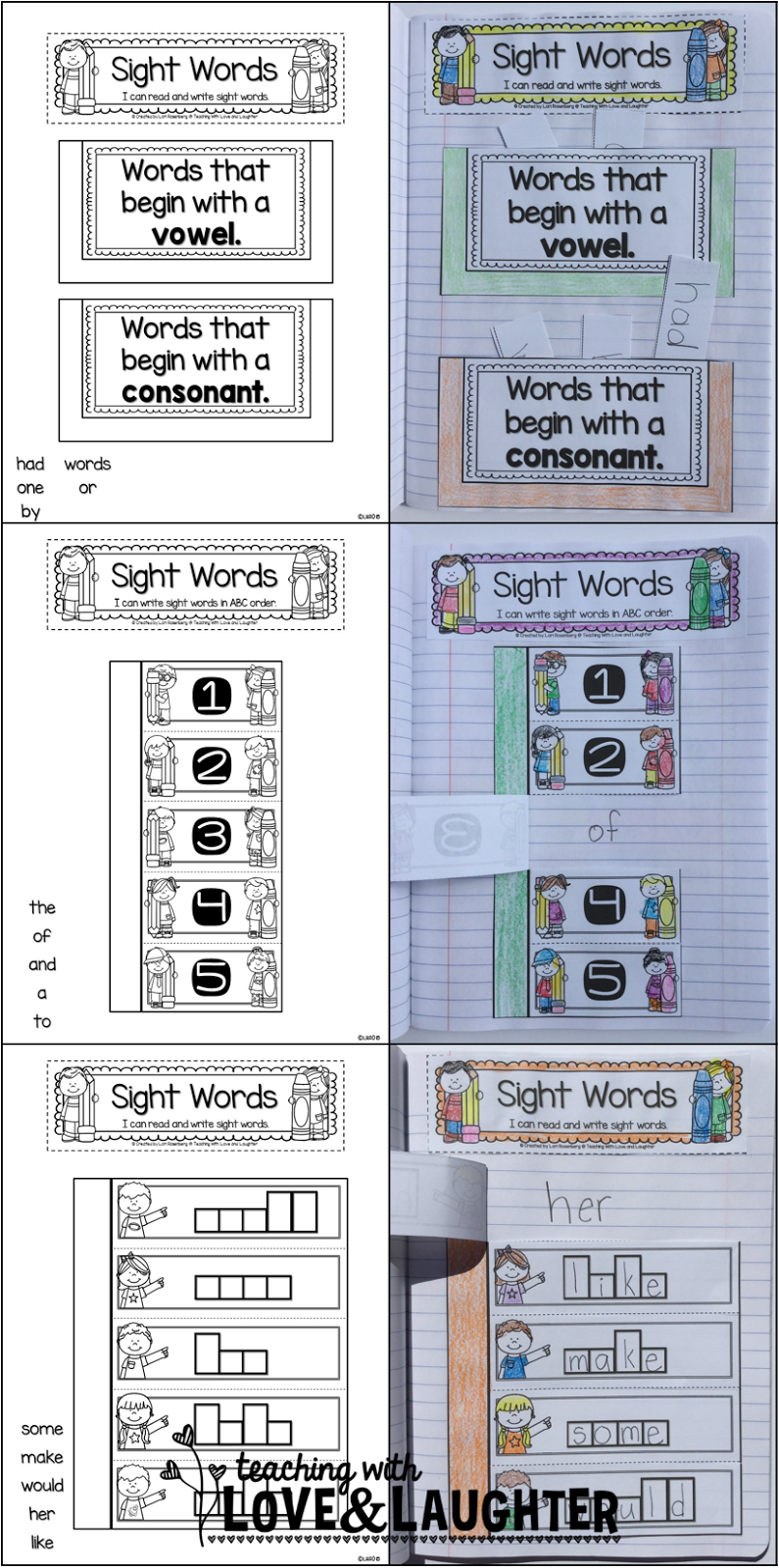 Teaching With Love and Laughter: Fry Word Interactive Notebooks {Editable}