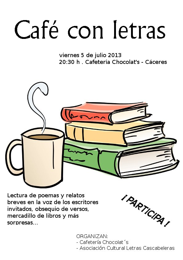 Letras Cascabeleras A.C.: "Café con letras".Organizado por Cafetería ...