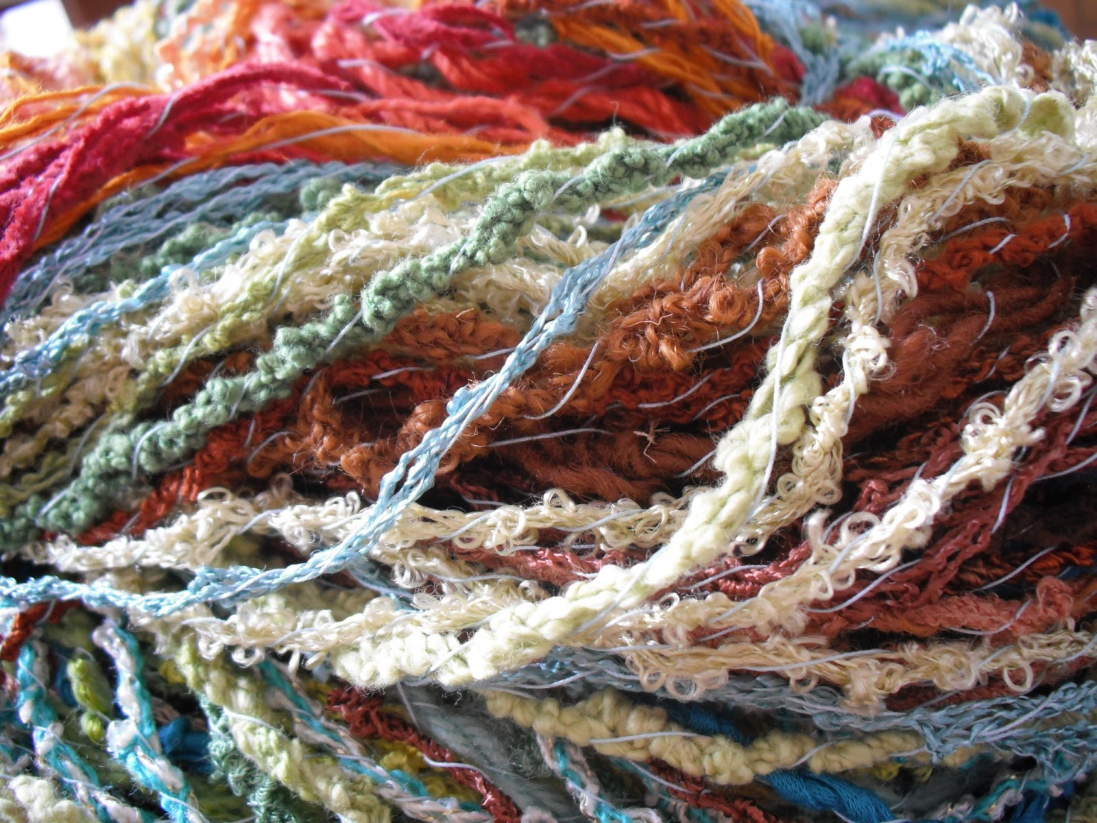 Hearts on Fibre: Navajo Plied Hand Spun Rainbow Leftover Yarn.