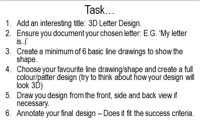 SPH Art and Design: 3d Letters