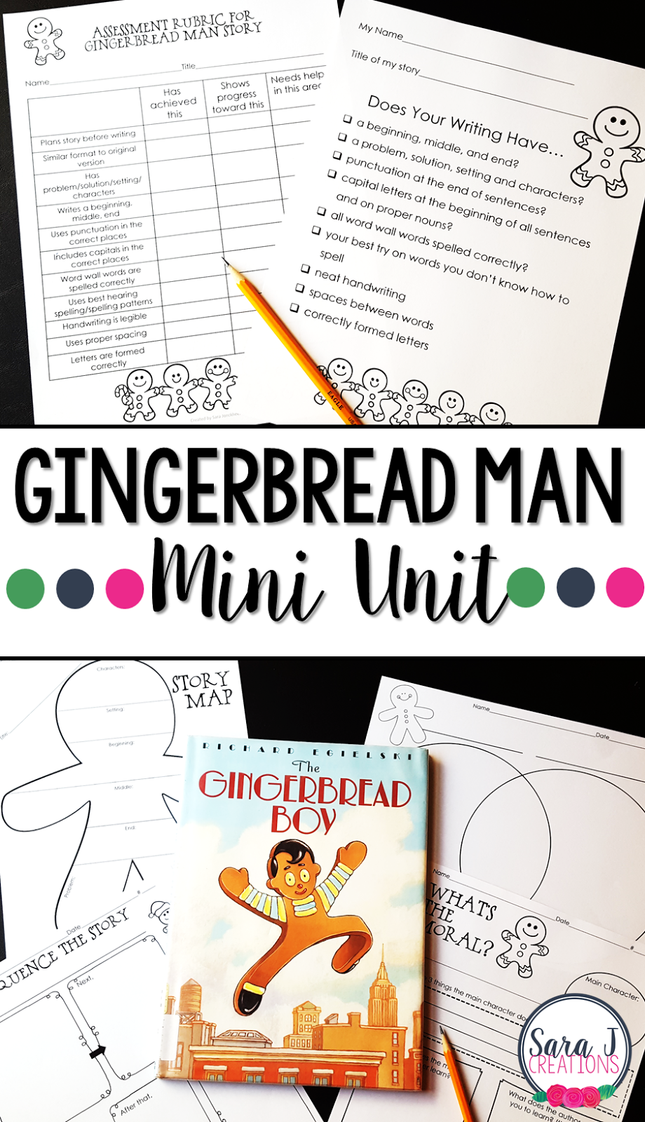 Gingerbread Man Mini ELA Unit | Sara J Creations