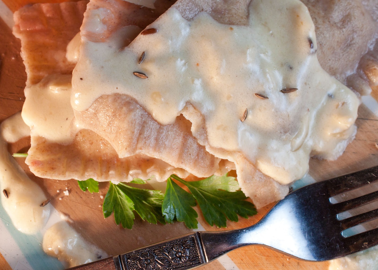 Fat and Happy Blog: Corned Beef Stuffed Rye Ravioli's with Caraway ...