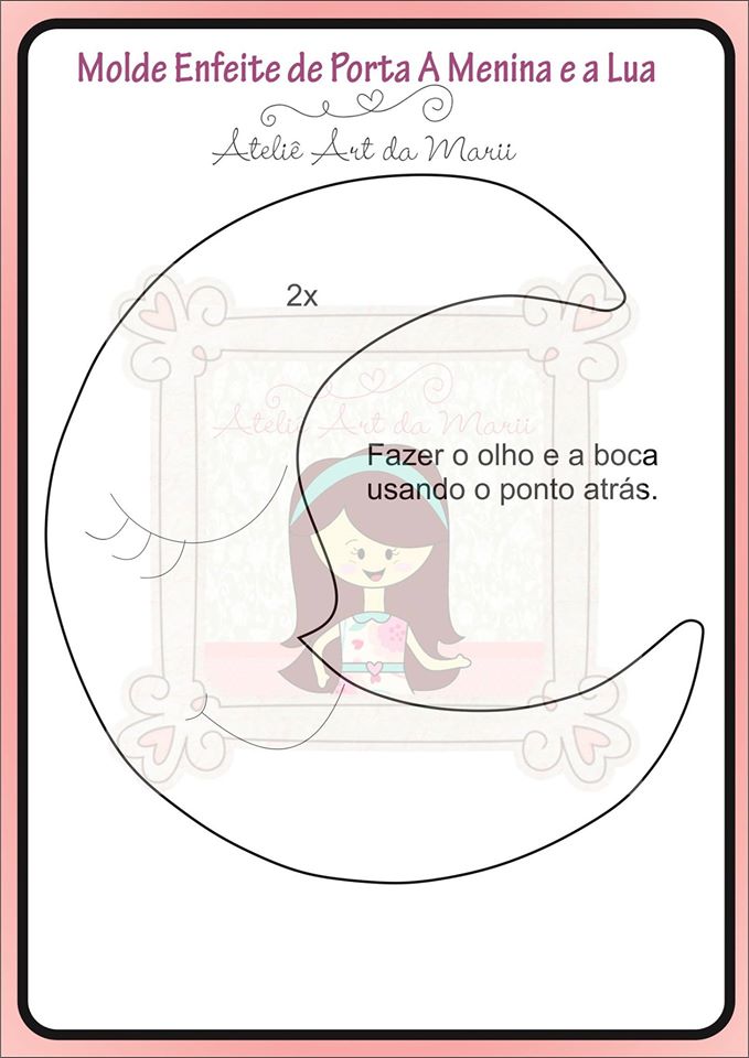 Mãe & Filha Artesanatos: Molde Menina na Lua