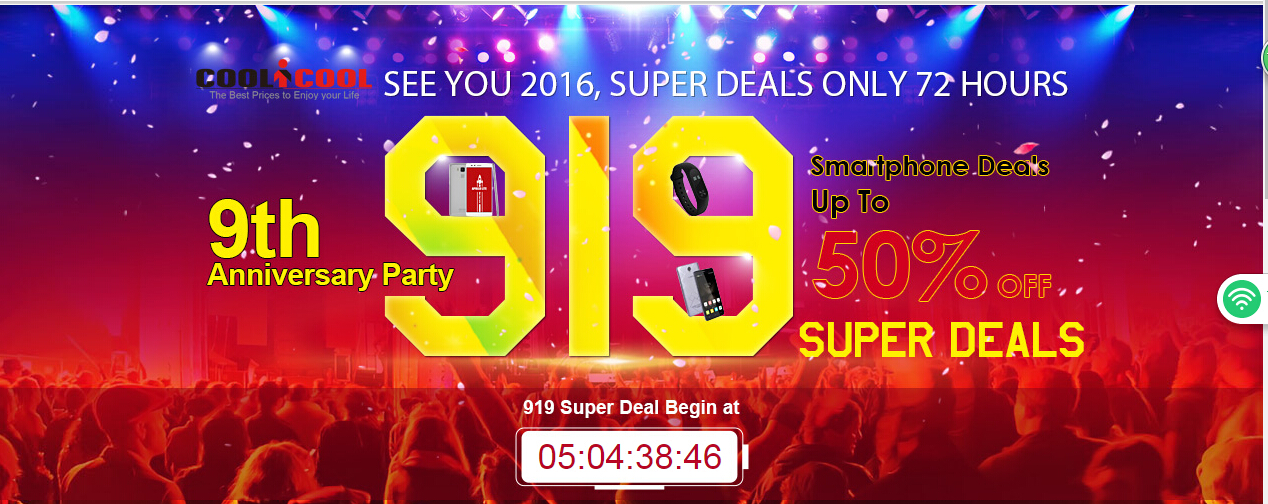 CooliCool 9th Anniversary Special Sales, $9.99+ 50% Snap Deal And More!!!