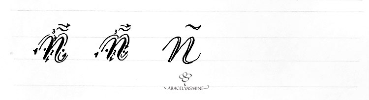 Caligrafía copperplate, ¿cómo escribir la letra "Ñ"? | Aracelyasmine ...